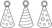 Birthday hat black and white clip art - WikiClipArt