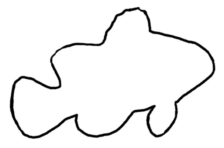 Clownfish fish outline clipart - WikiClipArt